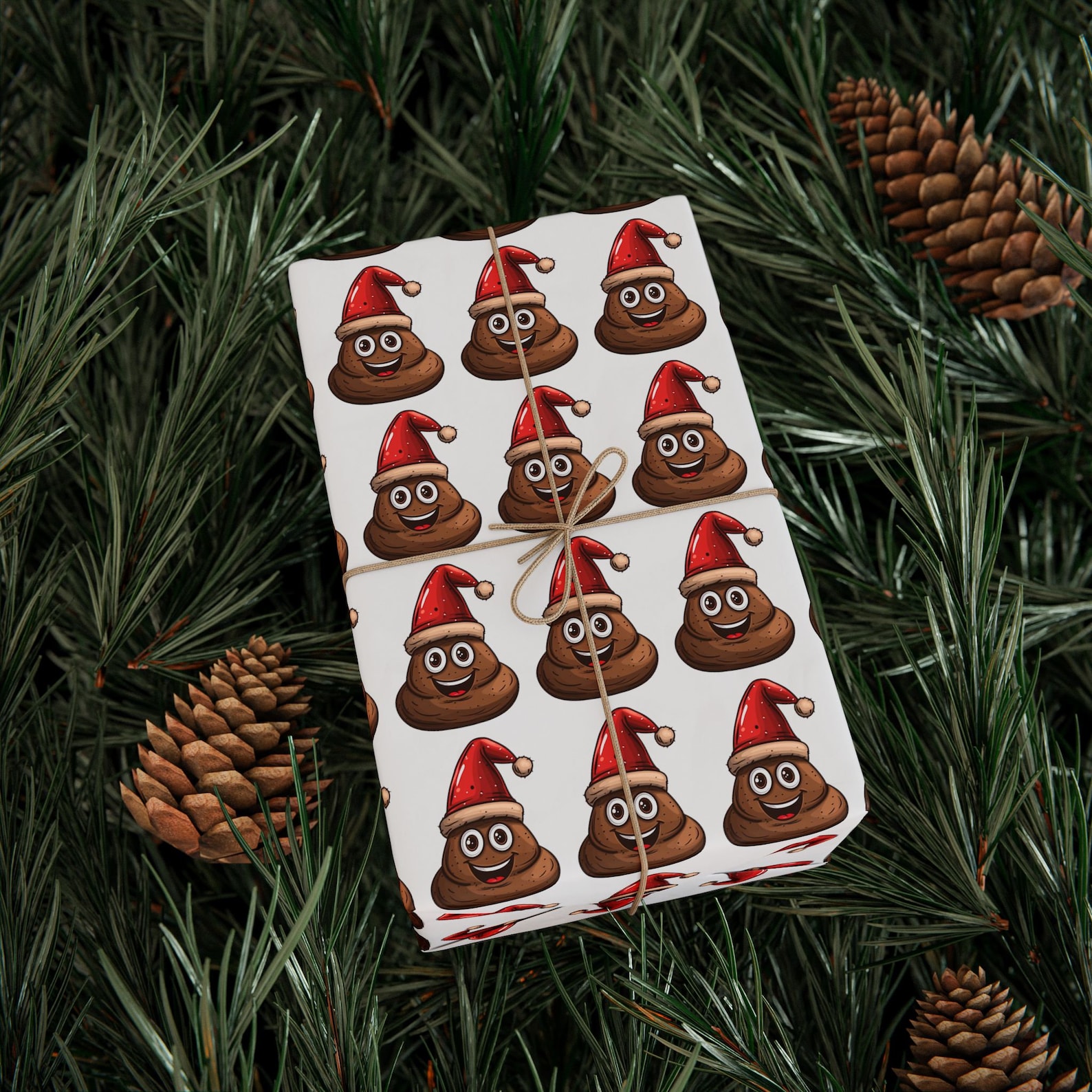 Festive Poop Emoji Wrapping Paper With Humorous Holiday Design - Etsy