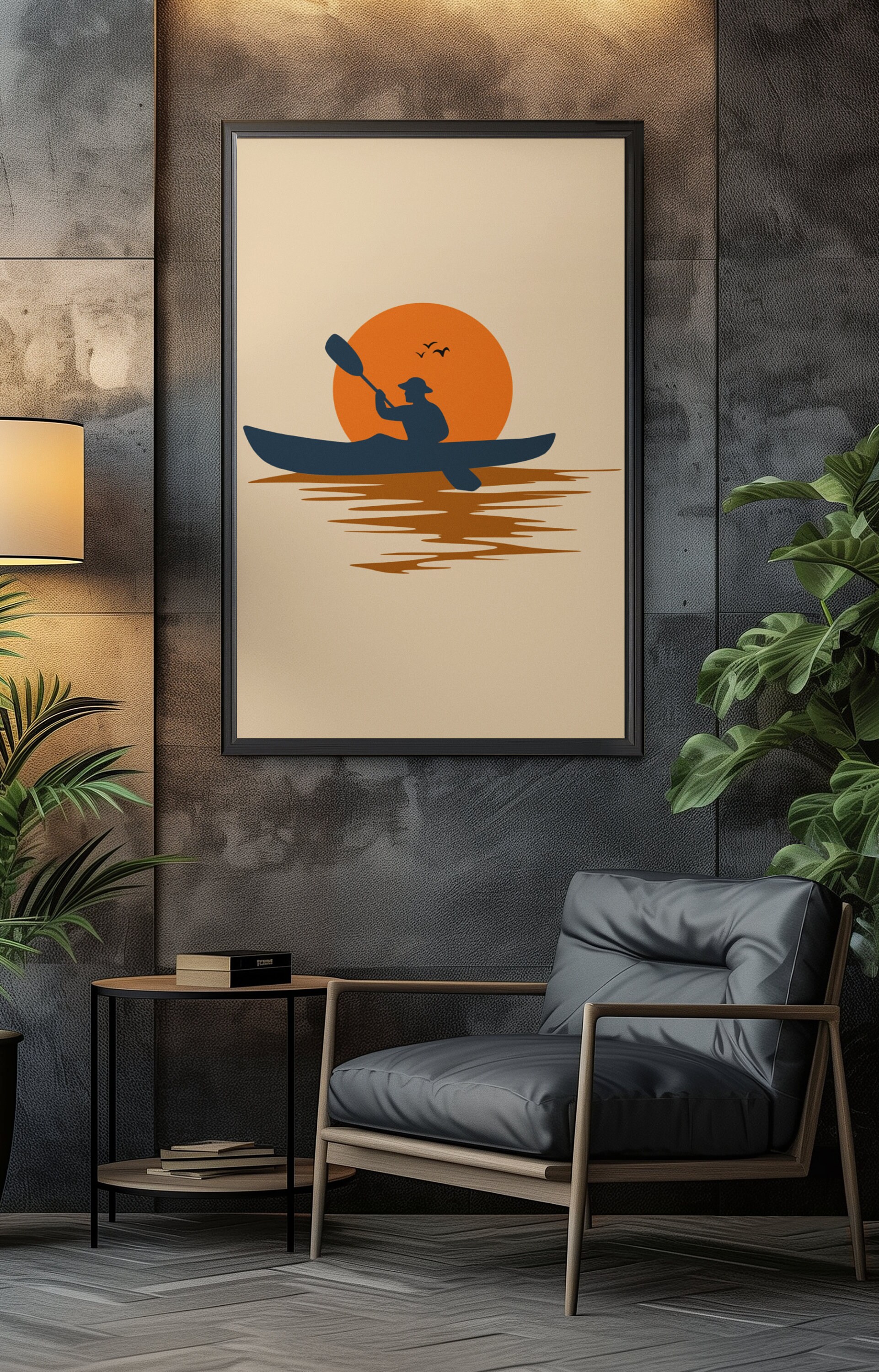 Kayak Sunset Silhouette SVG & PNG Digital Download - Paddler in Canoe ...