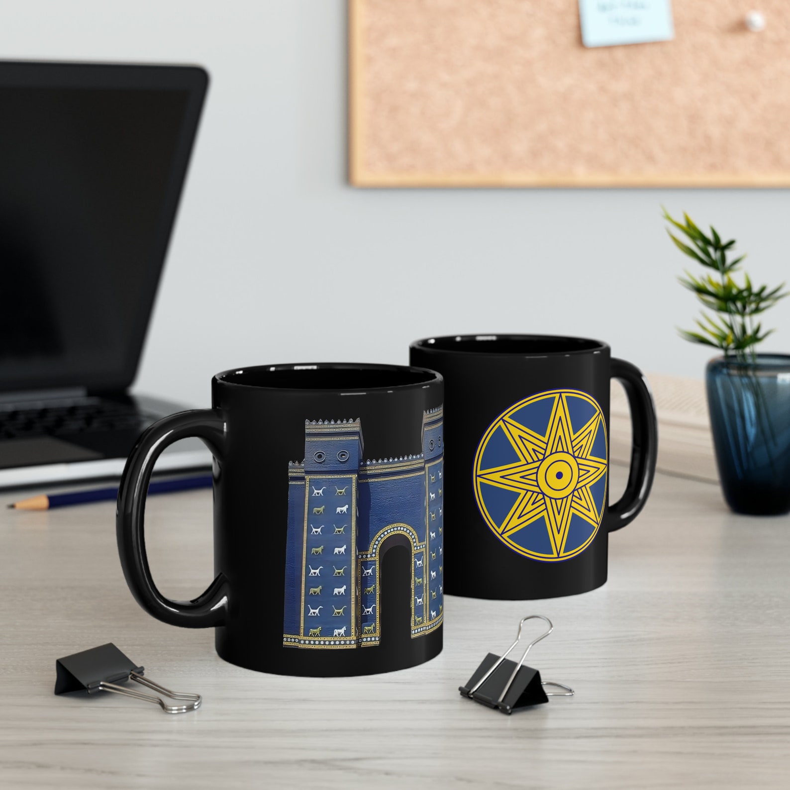 Ishtar Star & Gate Fusion Black Mug (11oz, 15oz) - Etsy