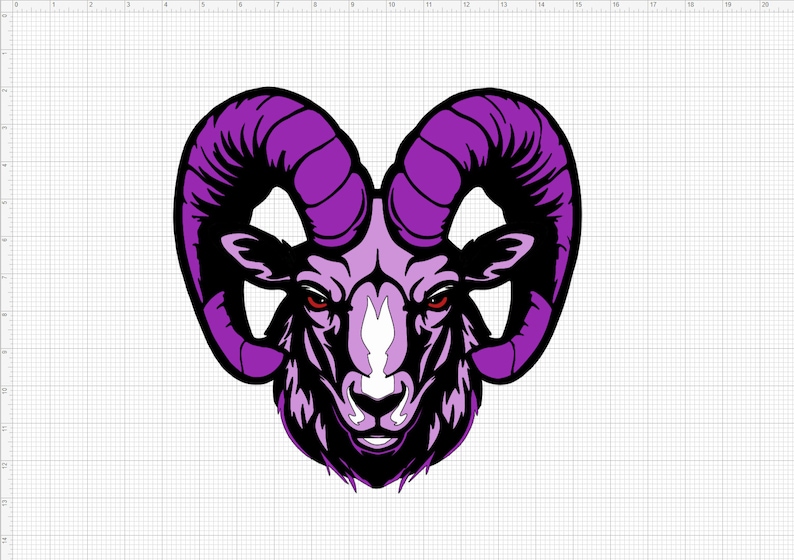 Fierce Red Ram Head Clipart - SVG & PNG Digital Download for Crafting ...