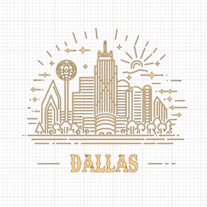 Dallas Skyline SVG and PNG - Modern Line Art for Cricut and Crafts ...