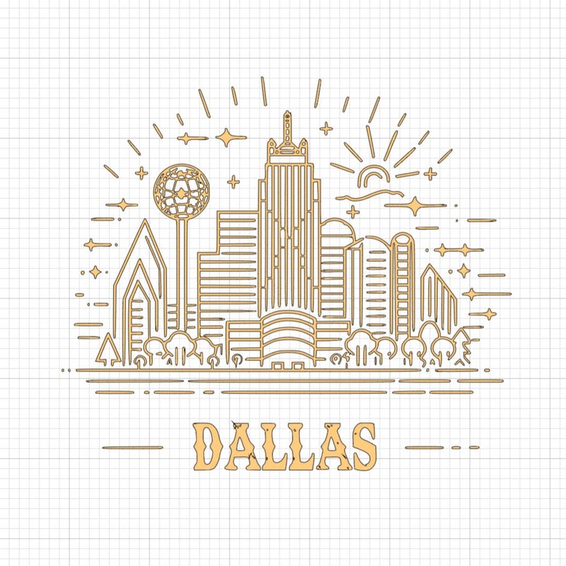Dallas Skyline Png - Etsy