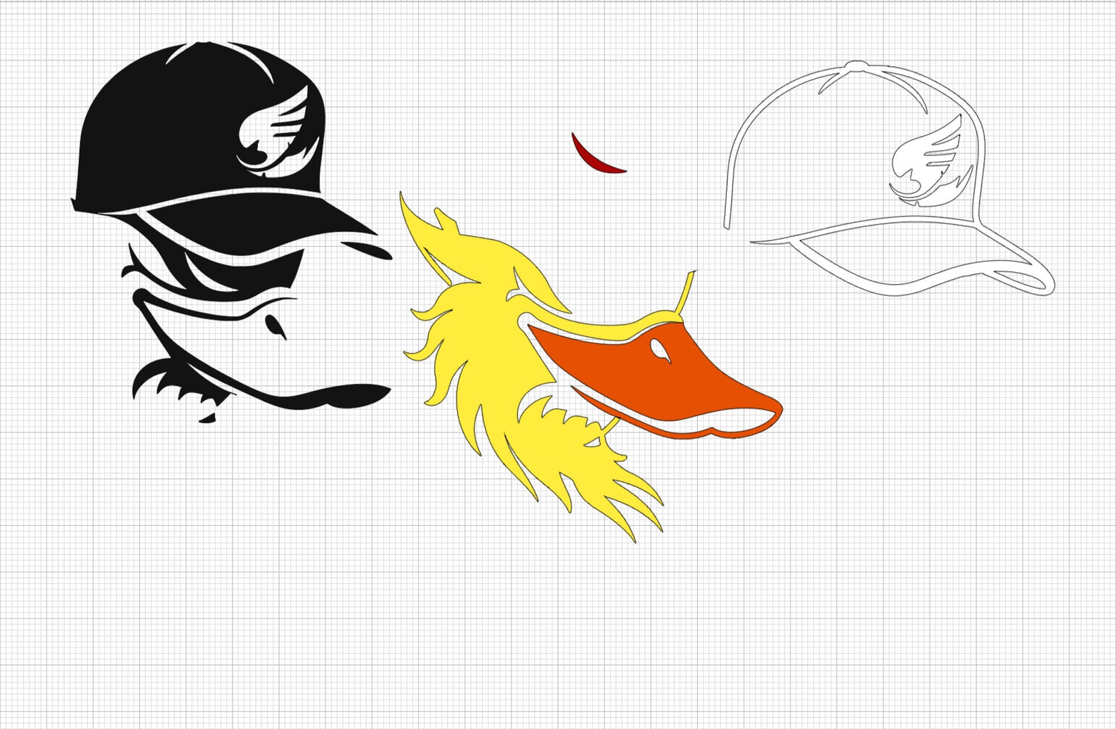 Duck SVG, Cool Duck in Cap Digital Illustration - Minimalist Duck Art ...