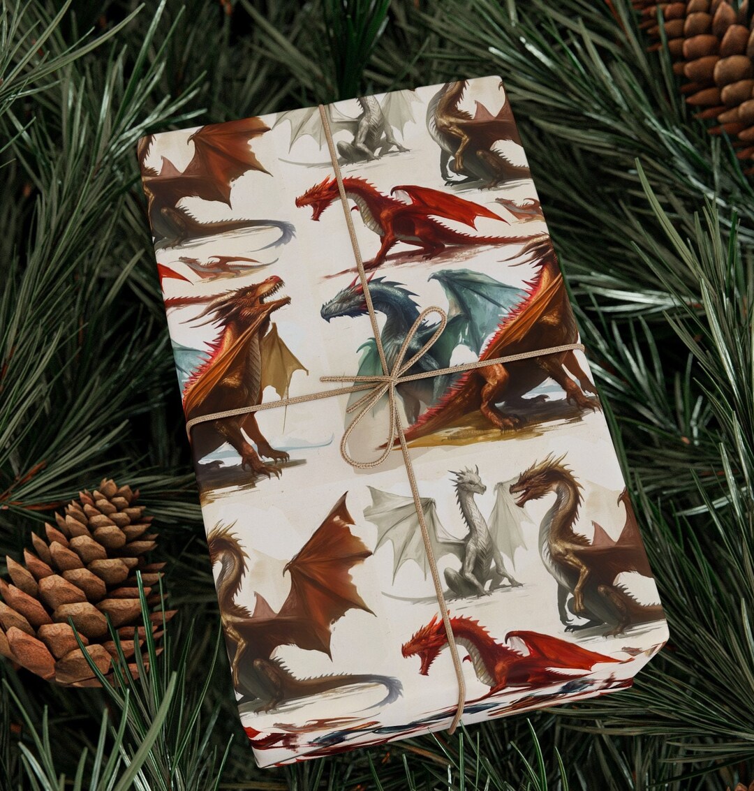 Targaryen Dragons Wrapping Paper - Majestic Dragon Pattern for Gift ...