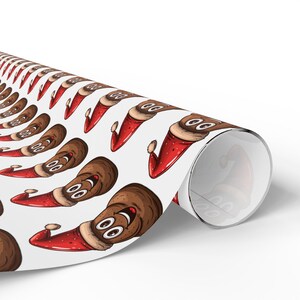 Festive Poop Emoji Wrapping Paper With Humorous Holiday Design - Etsy