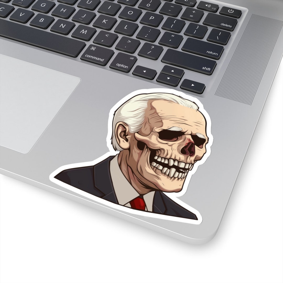 Joe Biden Horror Sticker - Creepy Skeleton President Art for Unique ...