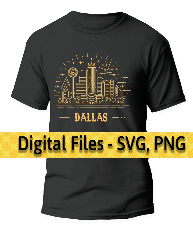 Dallas Skyline SVG and PNG - Modern Line Art for Cricut and Crafts ...