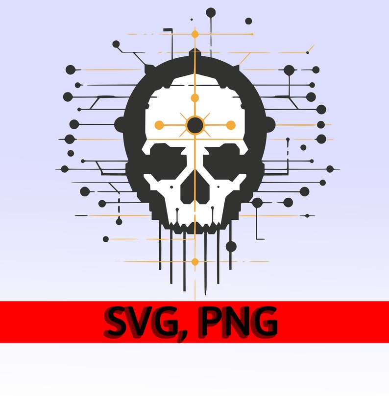 Digital Nexus: the Skill Matrix Skull SVG, PNG - Etsy