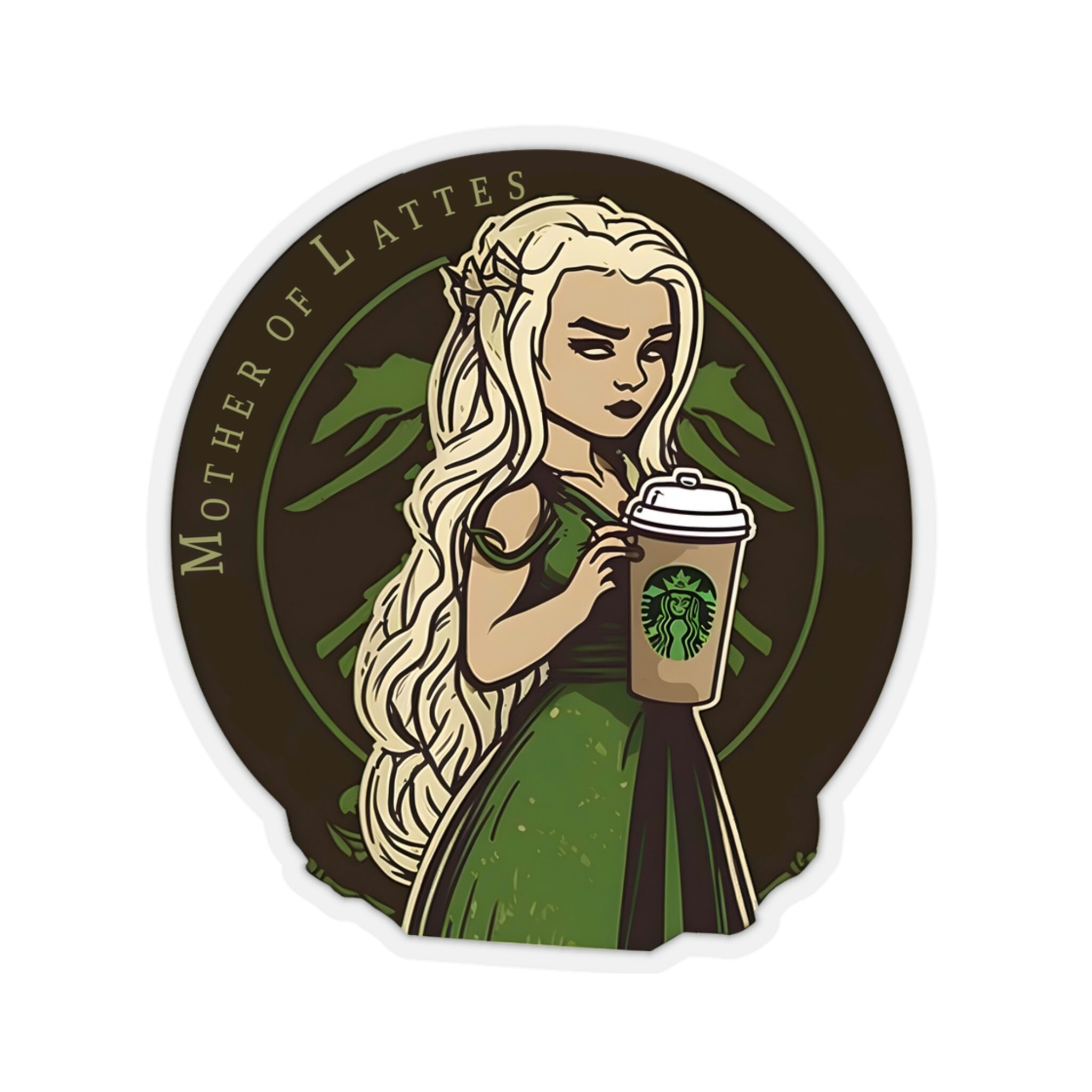 Mother of Lattes: Daenerys Targaryen With Starbucks Coffee Sticker - Etsy