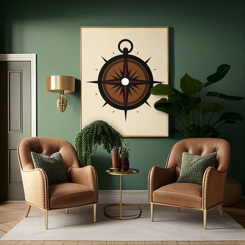 Elegant Compass Rose SVG and PNG Digital Download Perfect for DIY ...