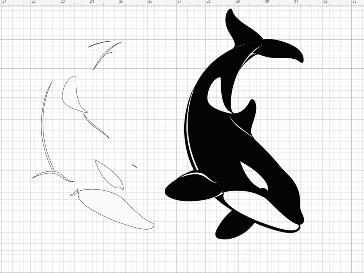 Orca Whale Silhouette PNG & SVG | Marine Life Tribal Art | 2-layered ...