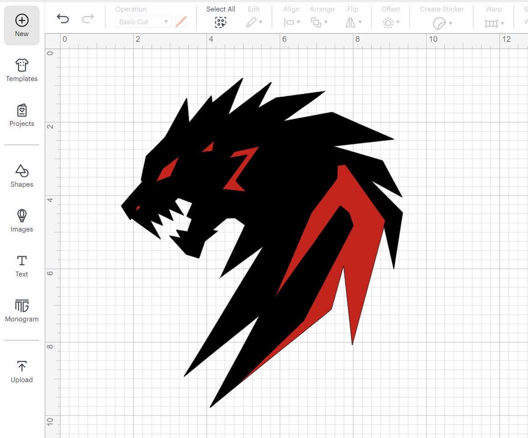 A Minimalist 2D Logo of a Fierce, Abstract Beast, SVG, PNG - Digital ...