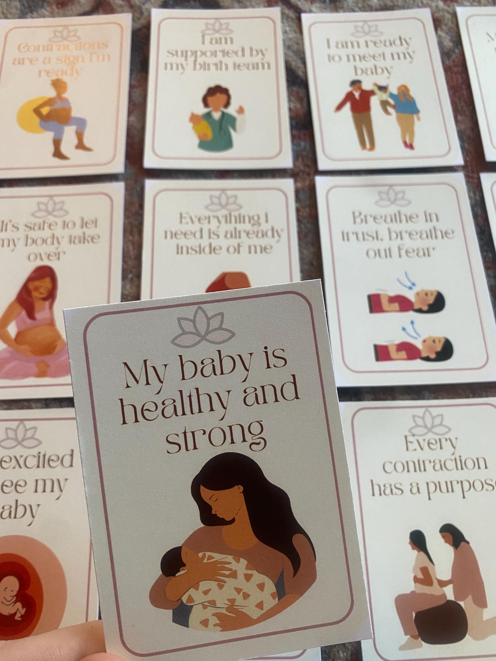 Set of 40 Printable Positive Birth and Pregnancy Affirmation Cards ...