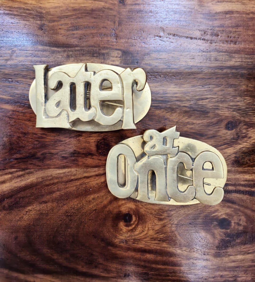 Vintage Brass Desk Clips/ at Once and Later Clips/ Mid Century Brass ...