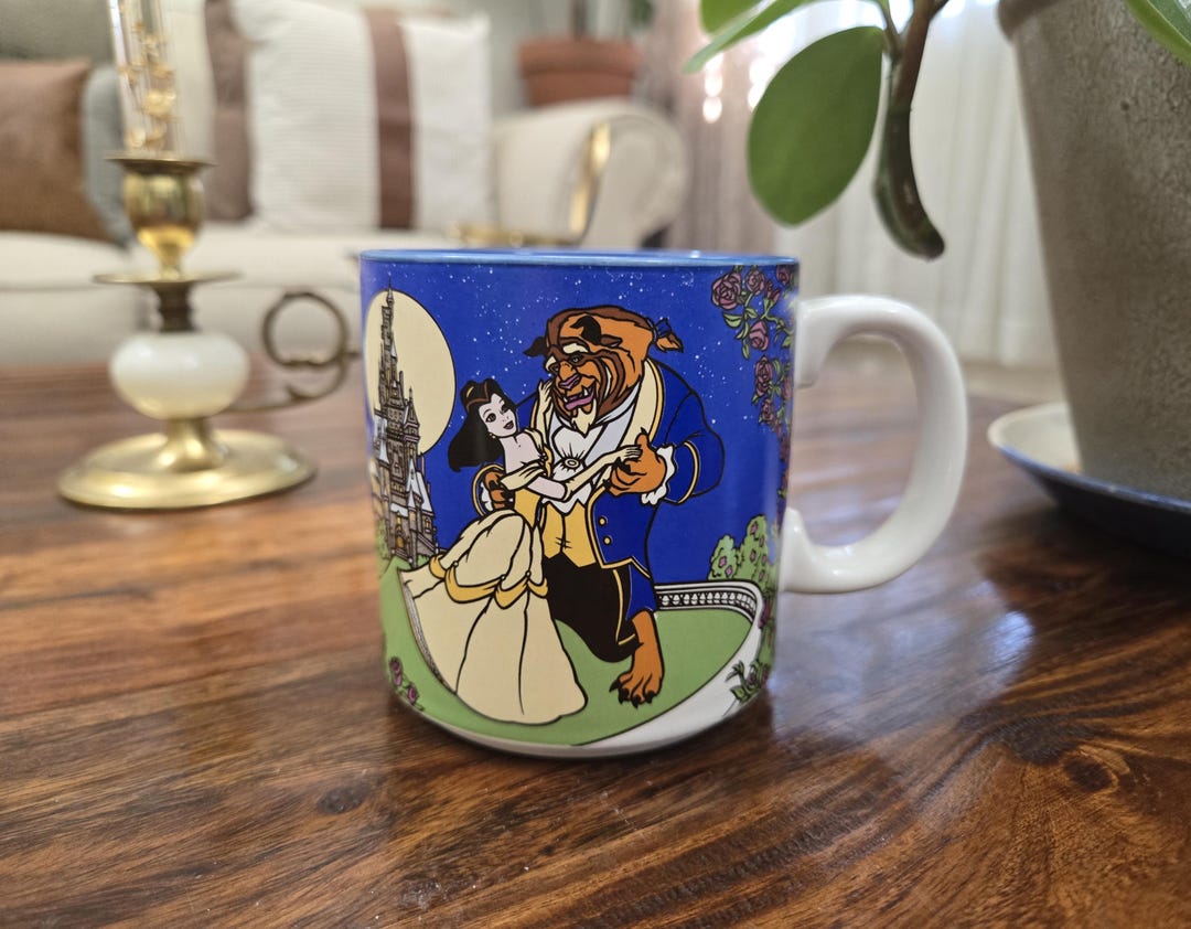 Vintage Beauty and the Beast Coffee Mug, 1990s Disney - Etsy