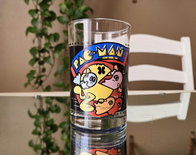 Vintage Pac Man Glass Glass/ Pac Man Glassware/ Retro Glassware/ 1980s ...