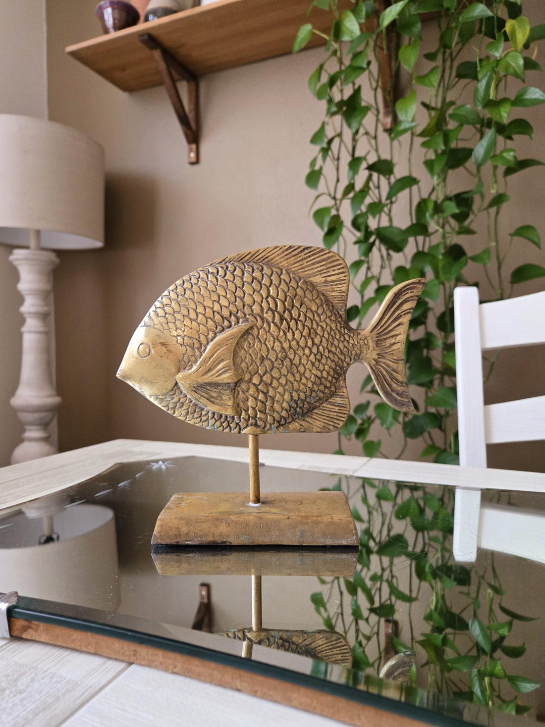 Vintage Brass Fish/ Vintage Brass Fish Statue/ Collectible Brass Animal ...