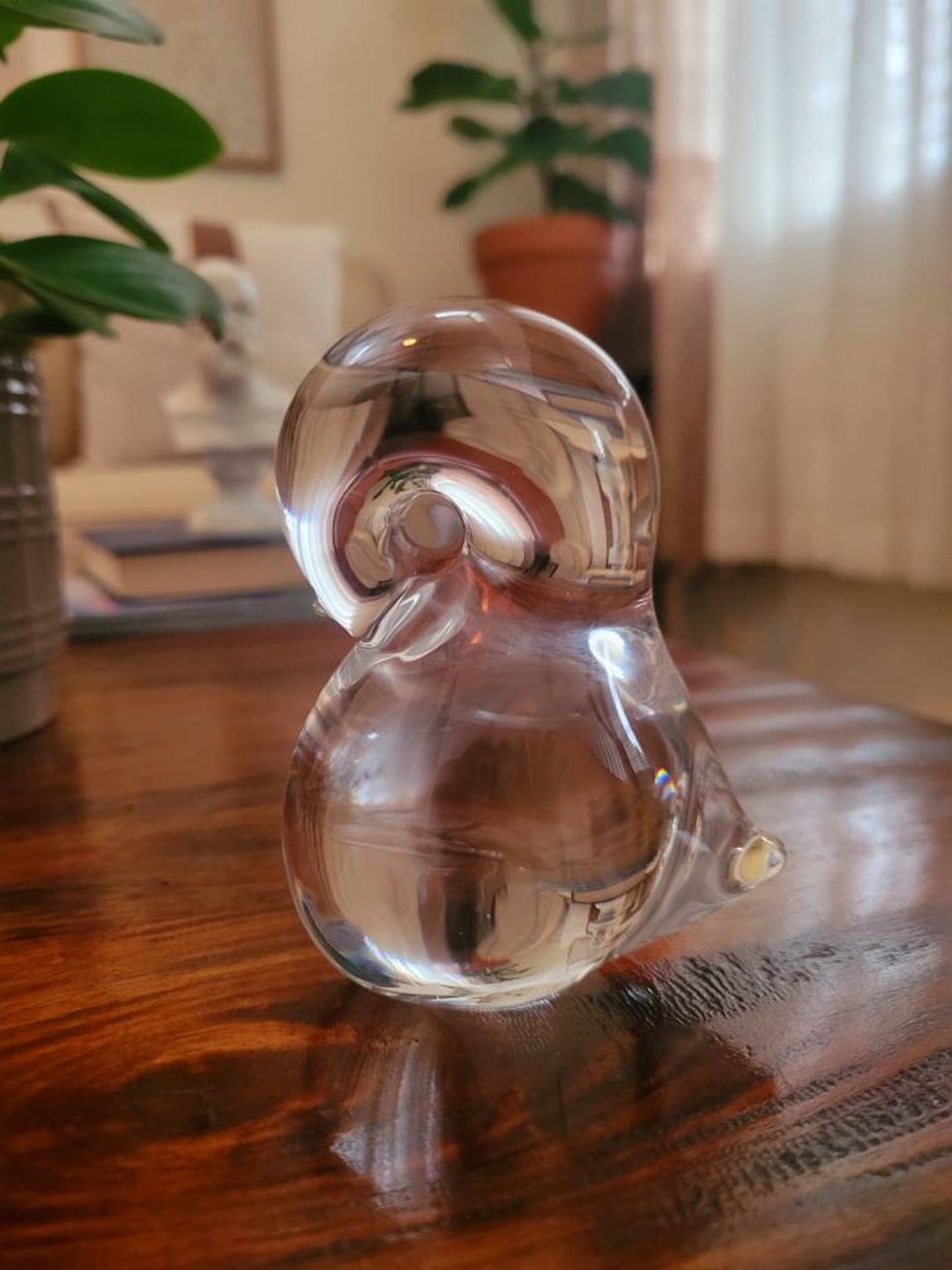 Vintage Pippi Bird/ Swedish Clear Glass Pippi Bird/ Glass Paperweight ...