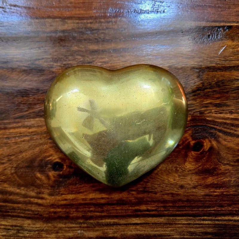 Vintage Brass Heart Dish - Etsy