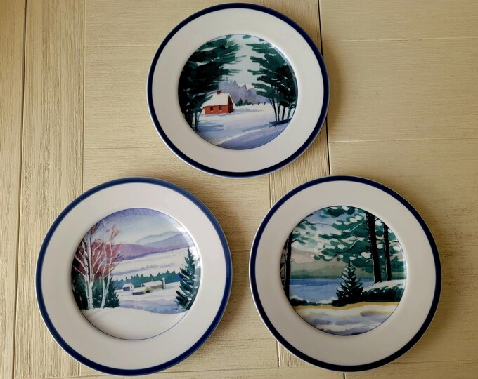 Williams Sonoma Winter Scene Plates/ Vintage William Sonoma Dishes ...