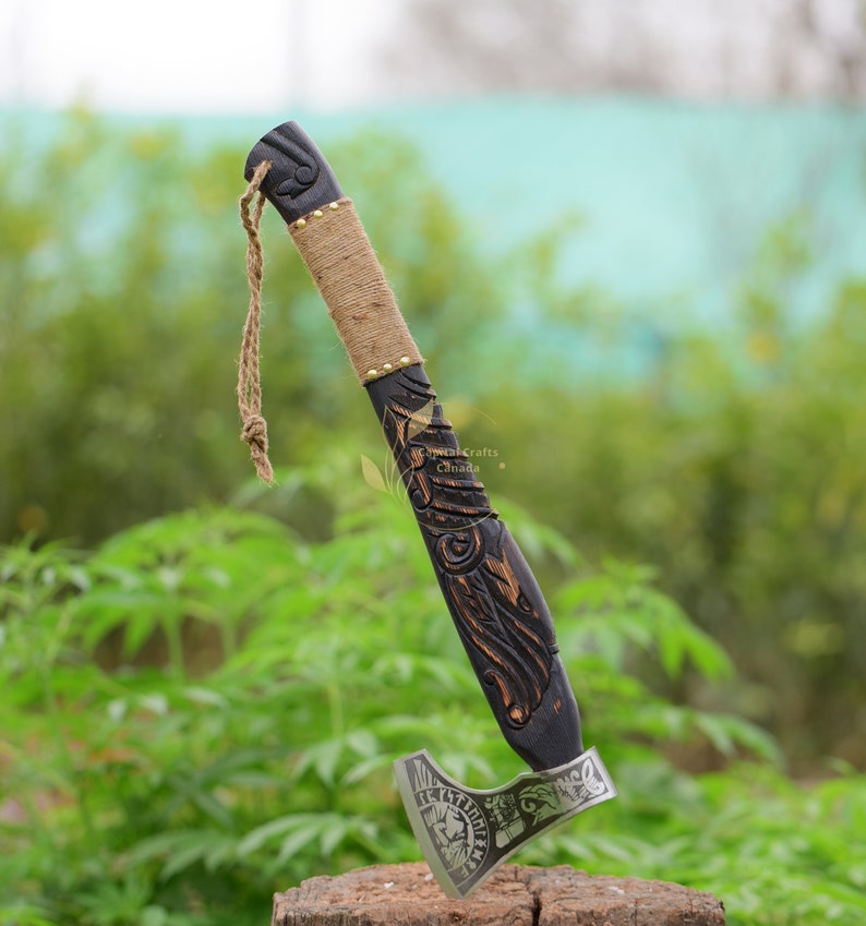 Hand Forged Viking Battle Axe With Personalized Wooden Box - Etsy