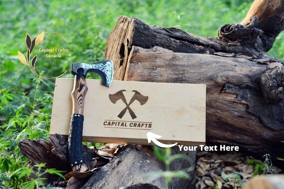 Axe With Personalized and Engraved Wooden Box Custom Handmade - Etsy