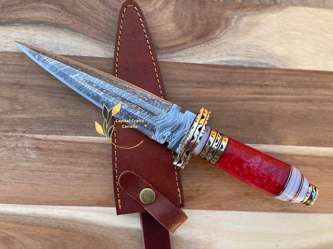 Personalized Gift Hand Forged Damascus Steel DAGGER Hunting Knife With ...