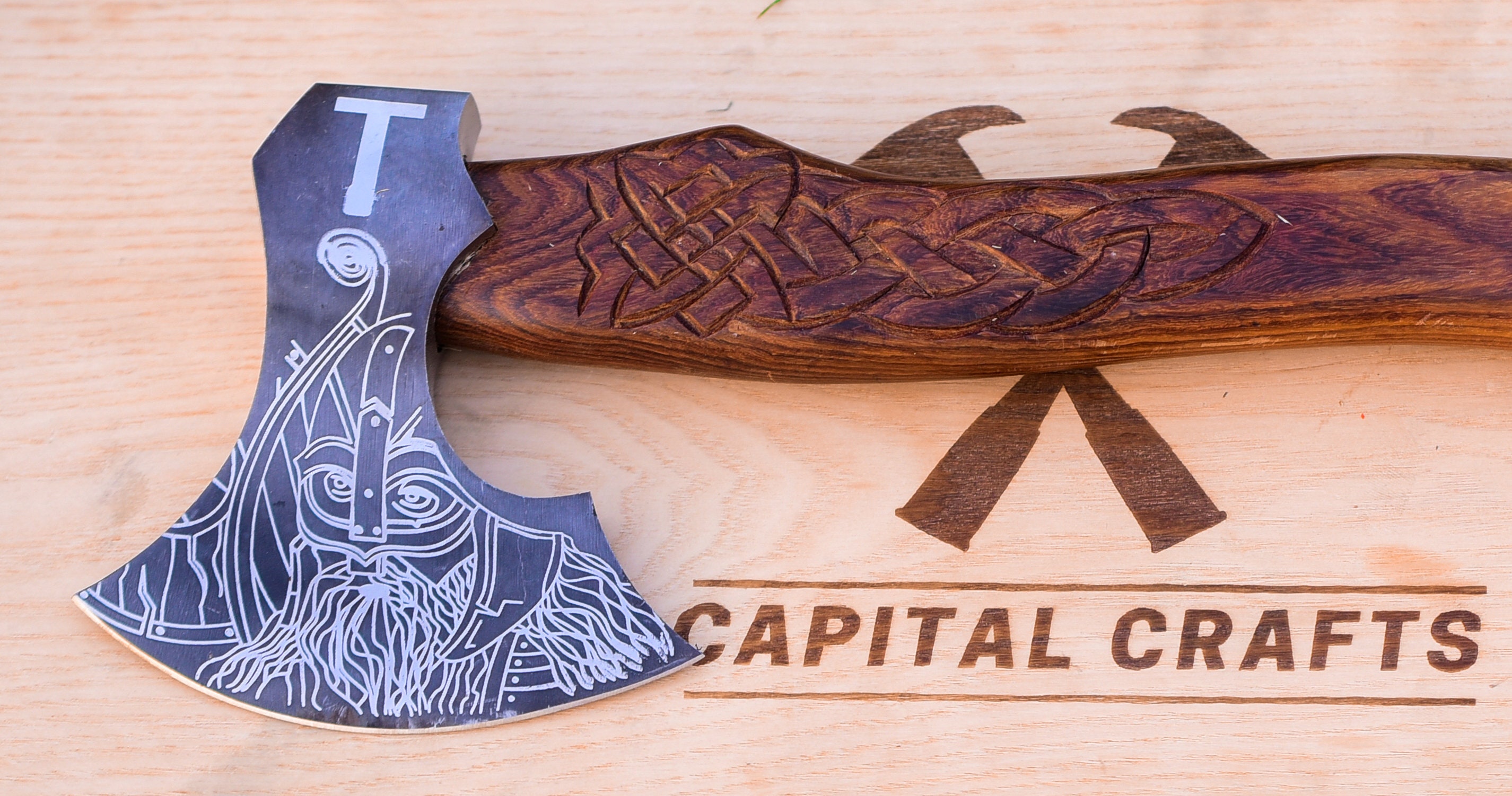 Hand Forged Viking Battle Axe With Personalized Wooden Box - Etsy