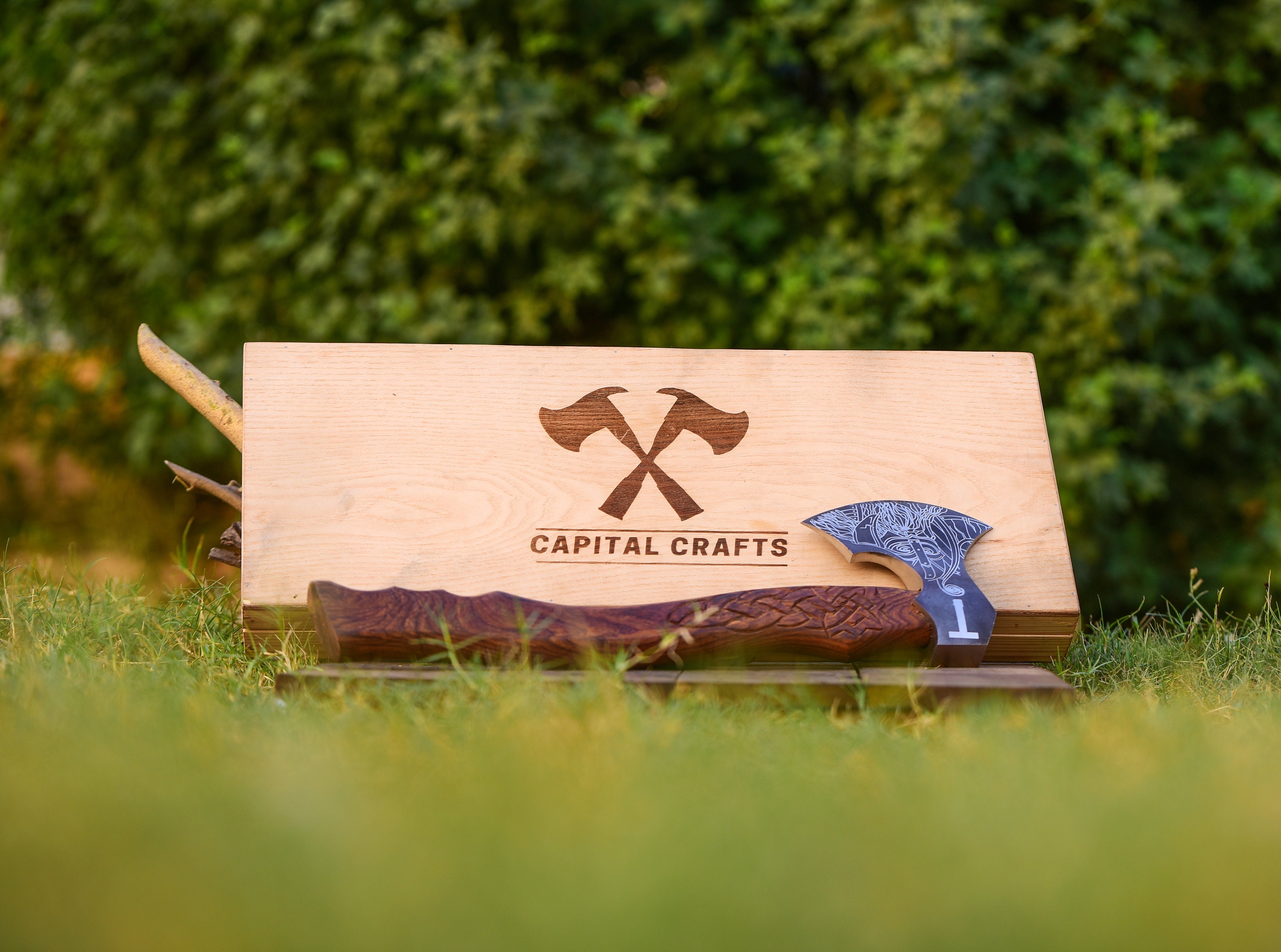 Hand Forged Viking Battle Axe With Personalized Wooden Box - Etsy