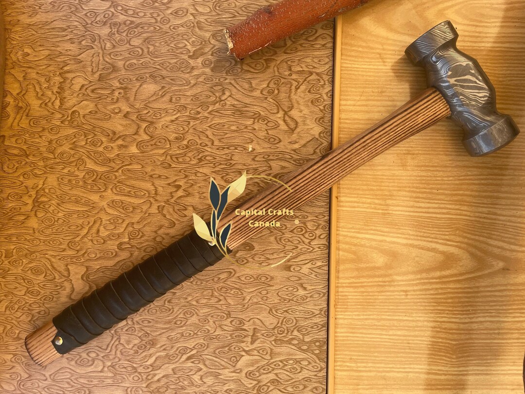 Damascus Steel Handmade Hammer, Custom Gift Viking War Hammer With ...