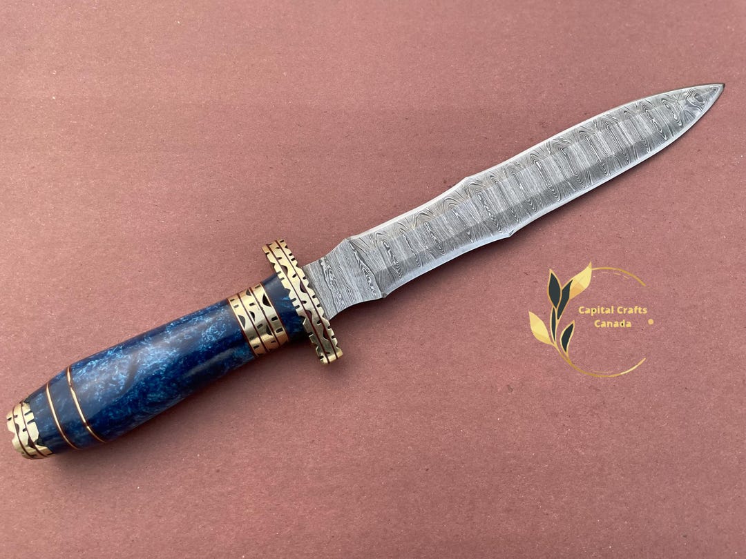 Custom Gift Damascus Steel Dagger Hunting Knife, Handmade Fantasy ...