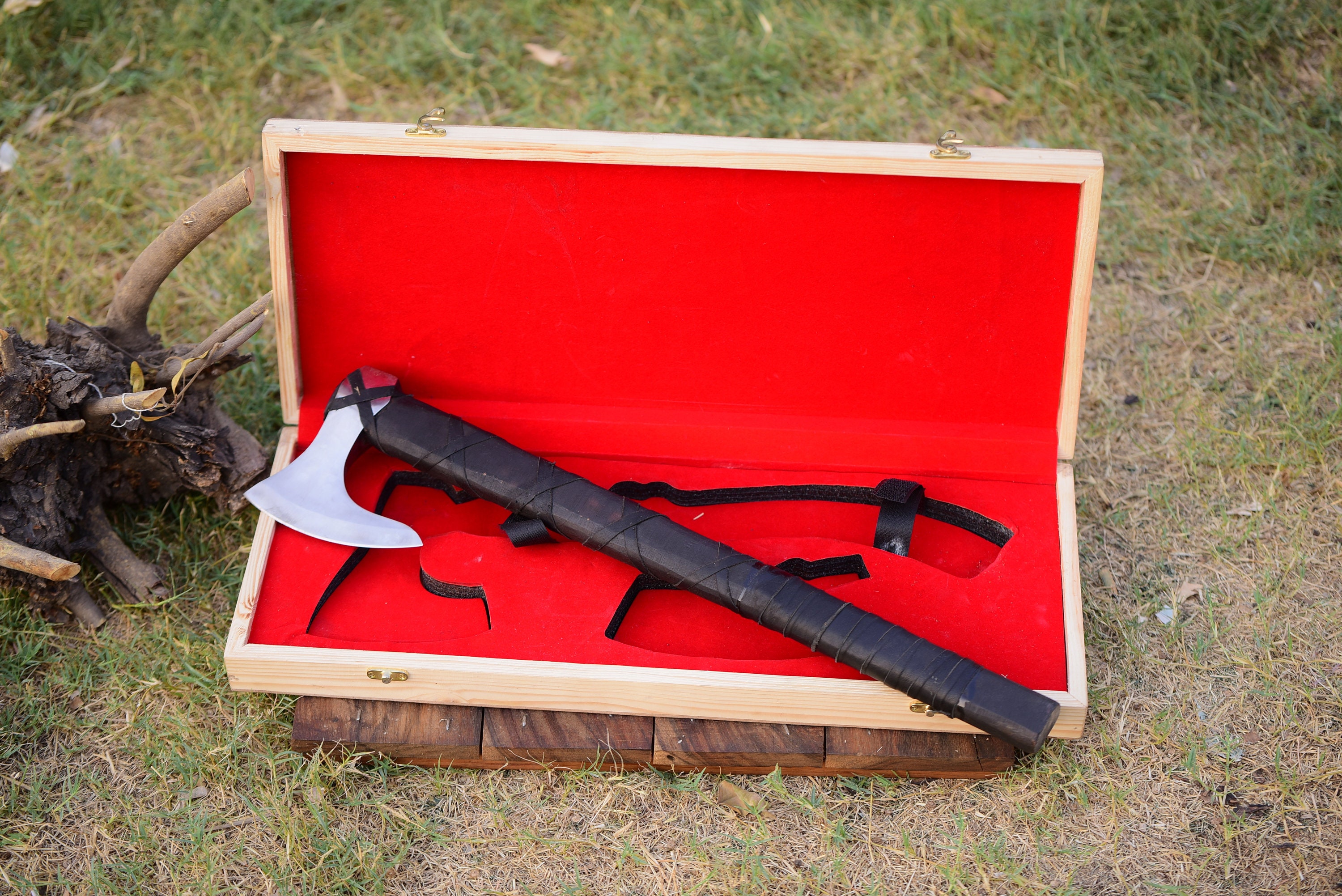 Hand Forged Viking Battle Axe With Personalized Wooden Box - Etsy
