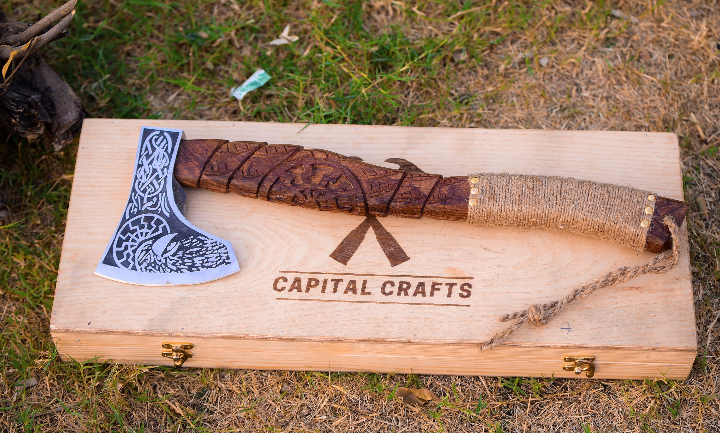 Hand Forged Viking Battle Axe With Personalized Wooden Box - Etsy