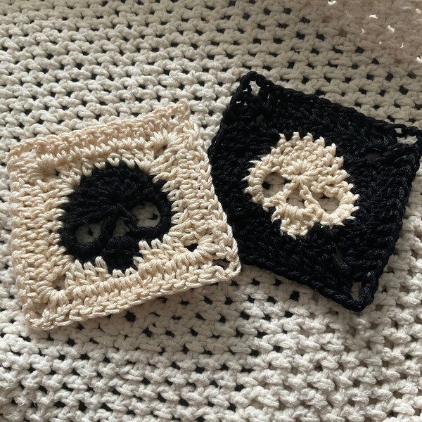 Crochet Granny Square Skull Blanket - Etsy