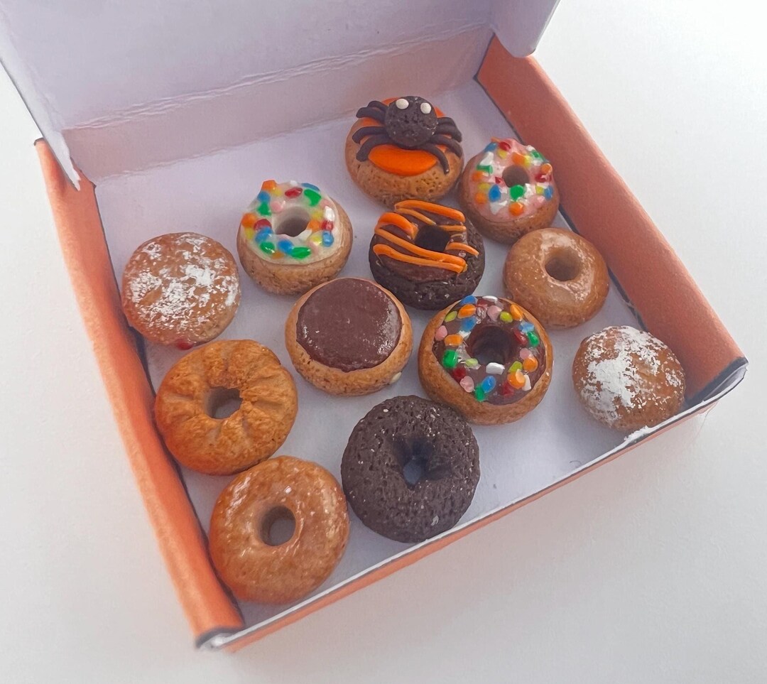 Miniature Dozen Donuts 1:12 Scale Loose Dublin Donut Miniature Dessert ...