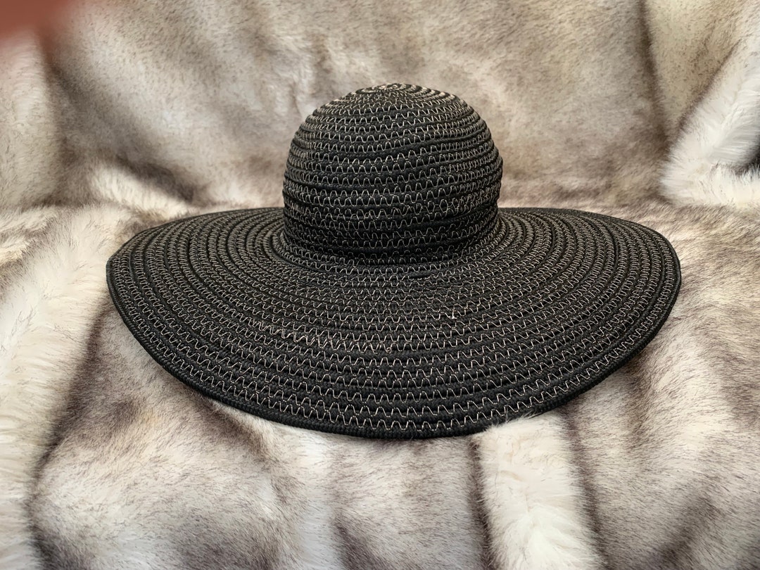 Beautiful Large Brimmed Black Rope Hat. Fits a Medium Sized Head. Great ...