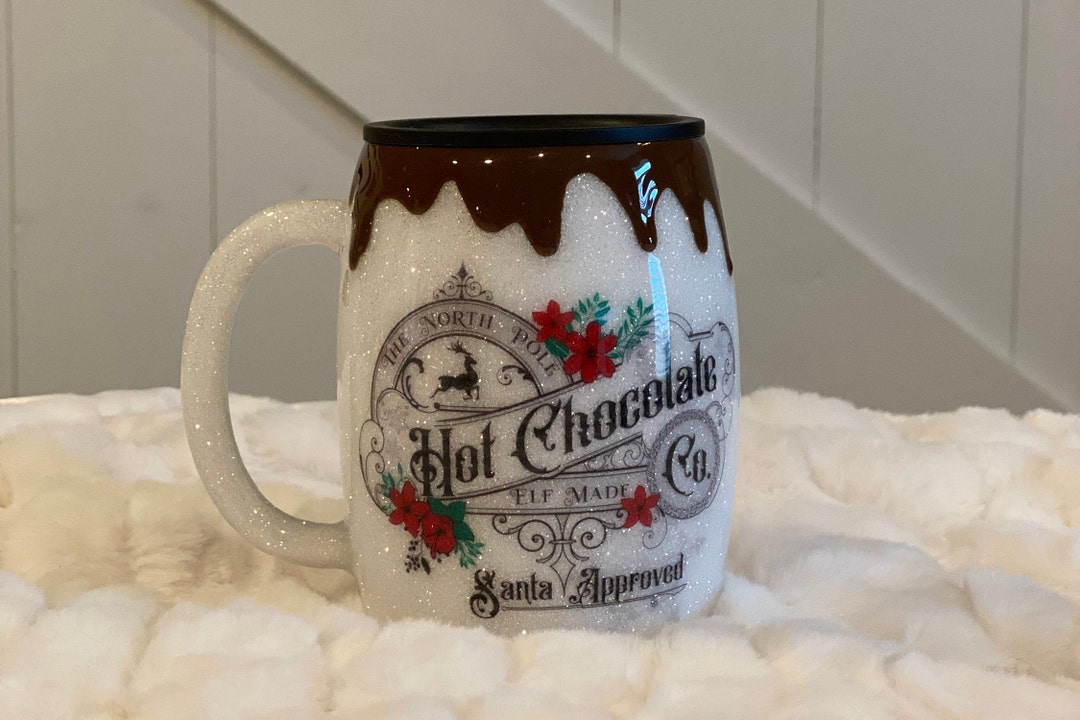 Sparkly Hot Chocolate Christmas Mug | Custom Glitter | Hot Cocoa Mug - Etsy