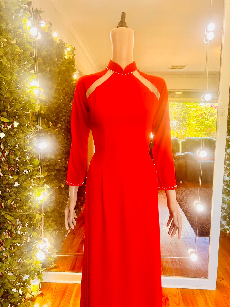 Bridal Red TRADITIONAL Ao Dai Set Red Ao Dai for the Bride - Etsy