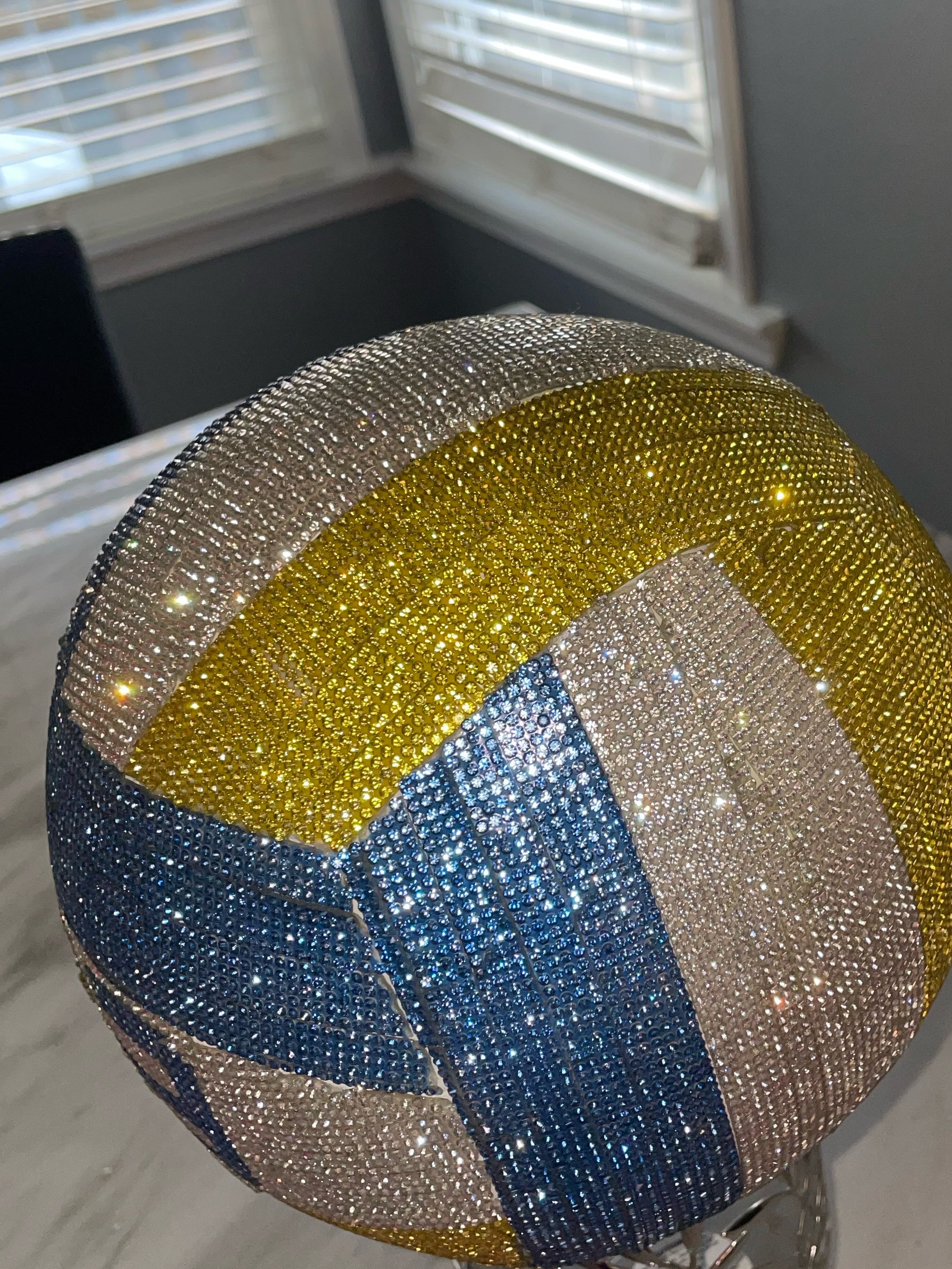Bling Sports Ball Volleyball Media Day banquet Home Décor Rhinestone - Etsy