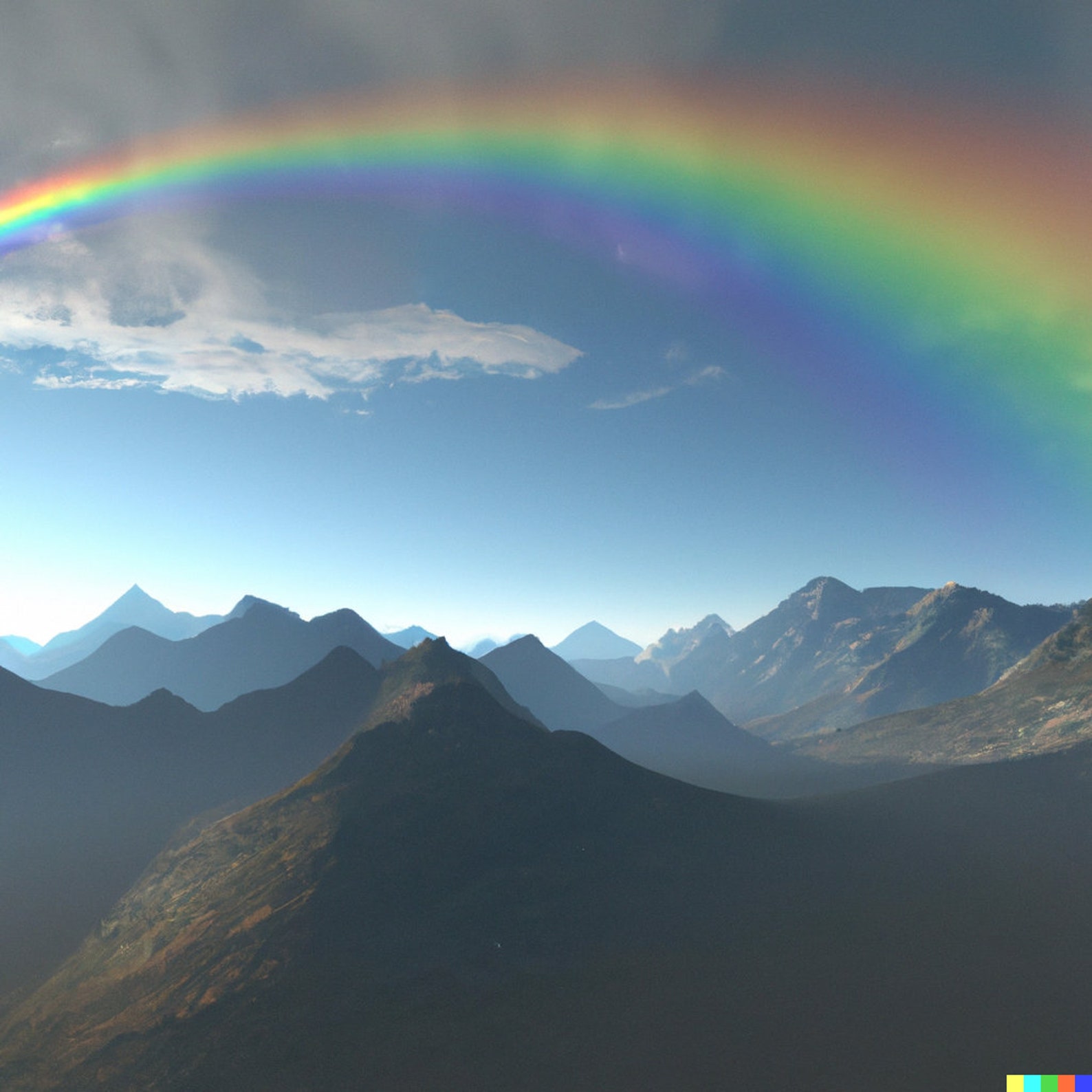 Mountain Scape With Rainbow - Etsy