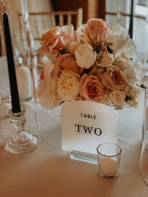 Frosted Acrylic Table Numbers W/ Stand | Etsy