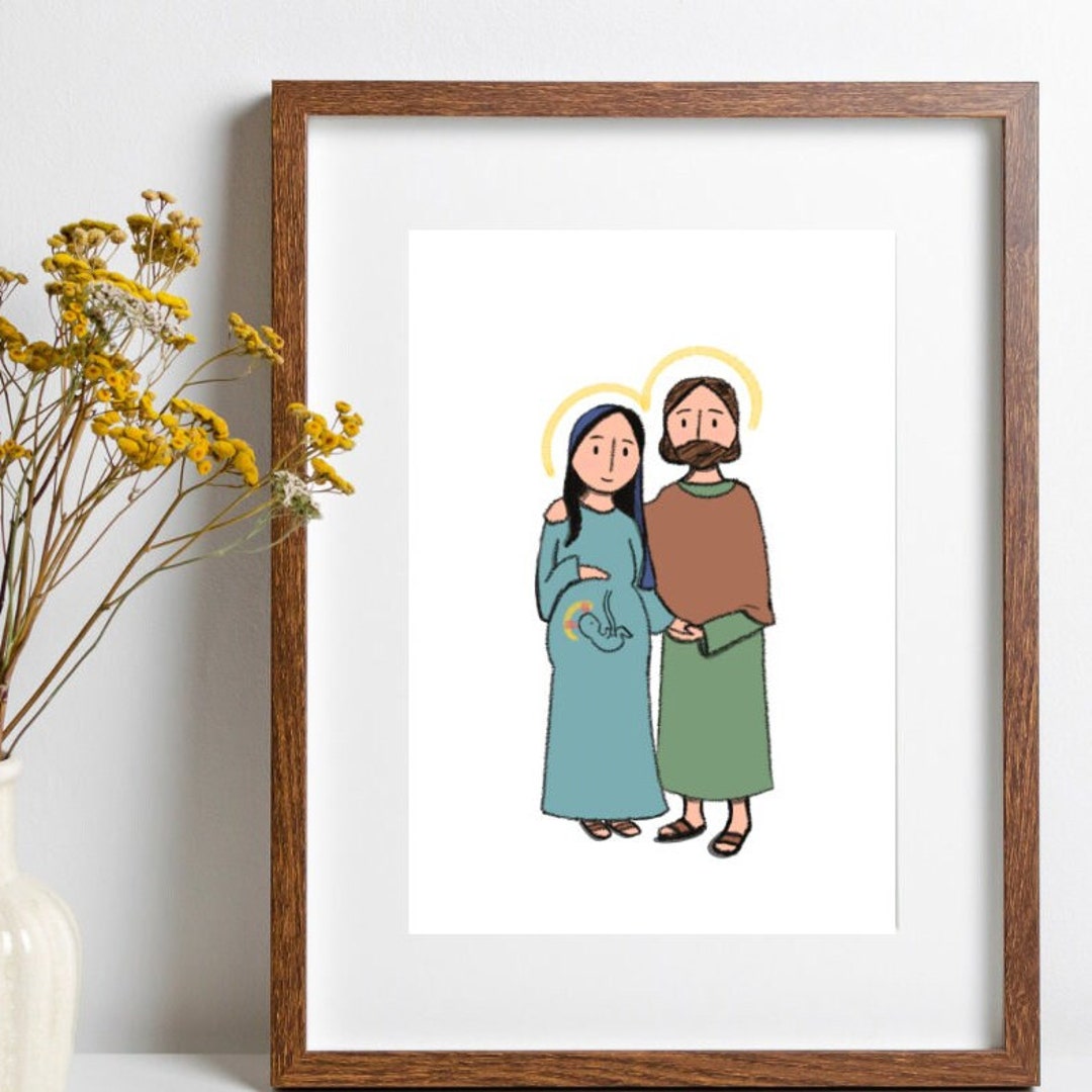 Simple Holy Family Digital Print | Simple Catholic Art | Pro Life Art ...