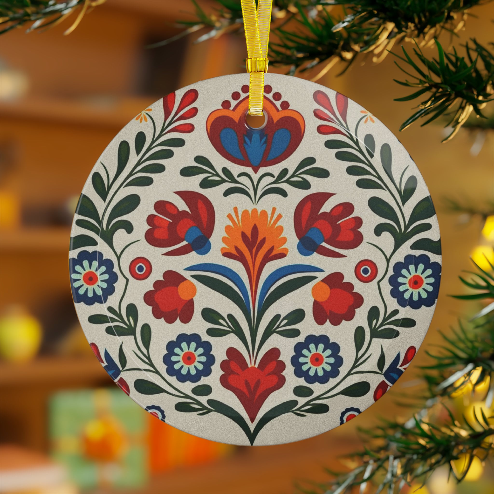 Slovak Folk Art Glass Ornaments, Slovakia, Slavic Folk Motif, Floral ...
