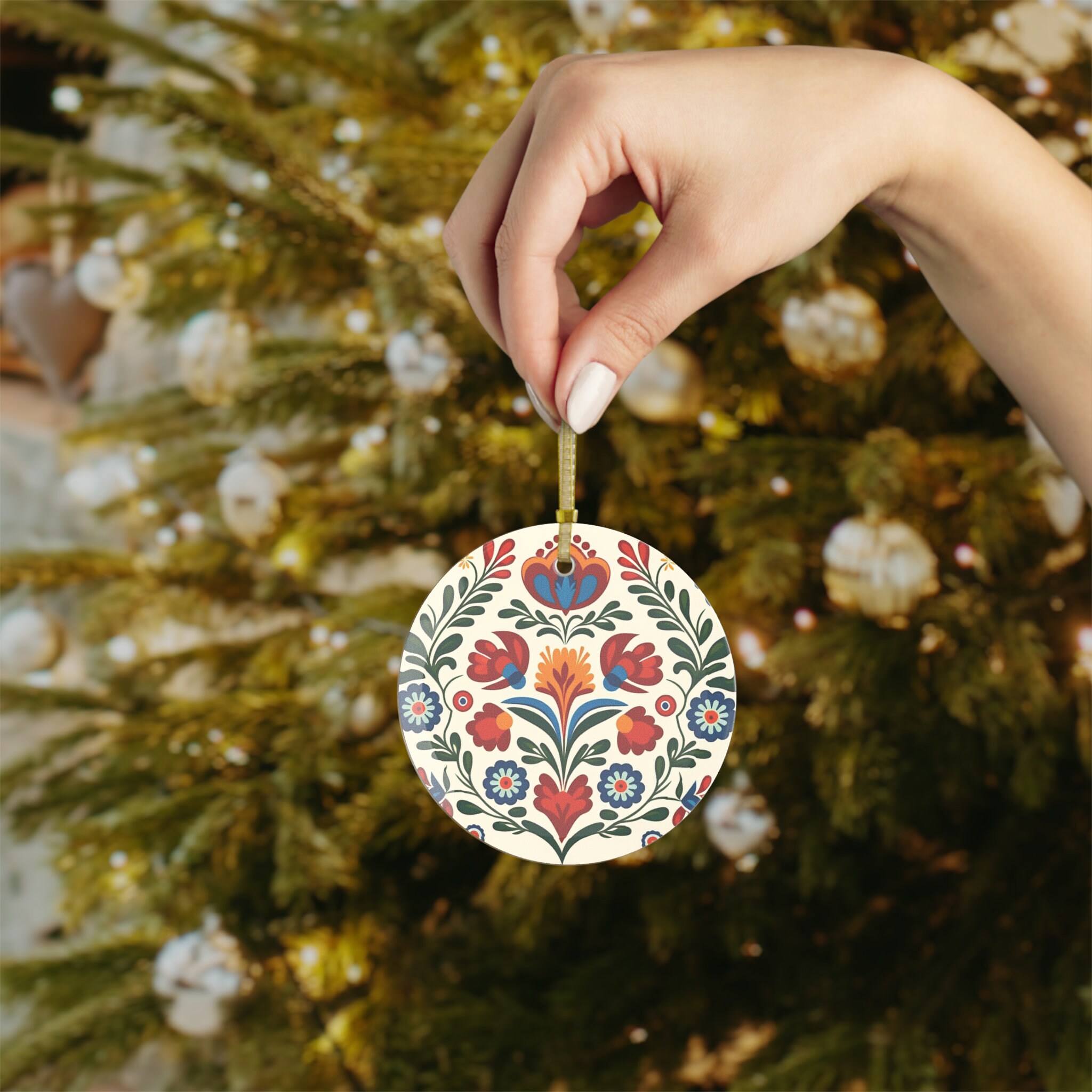 Slovak Folk Art Glass Ornaments, Slovakia, Slavic Folk Motif, Floral ...