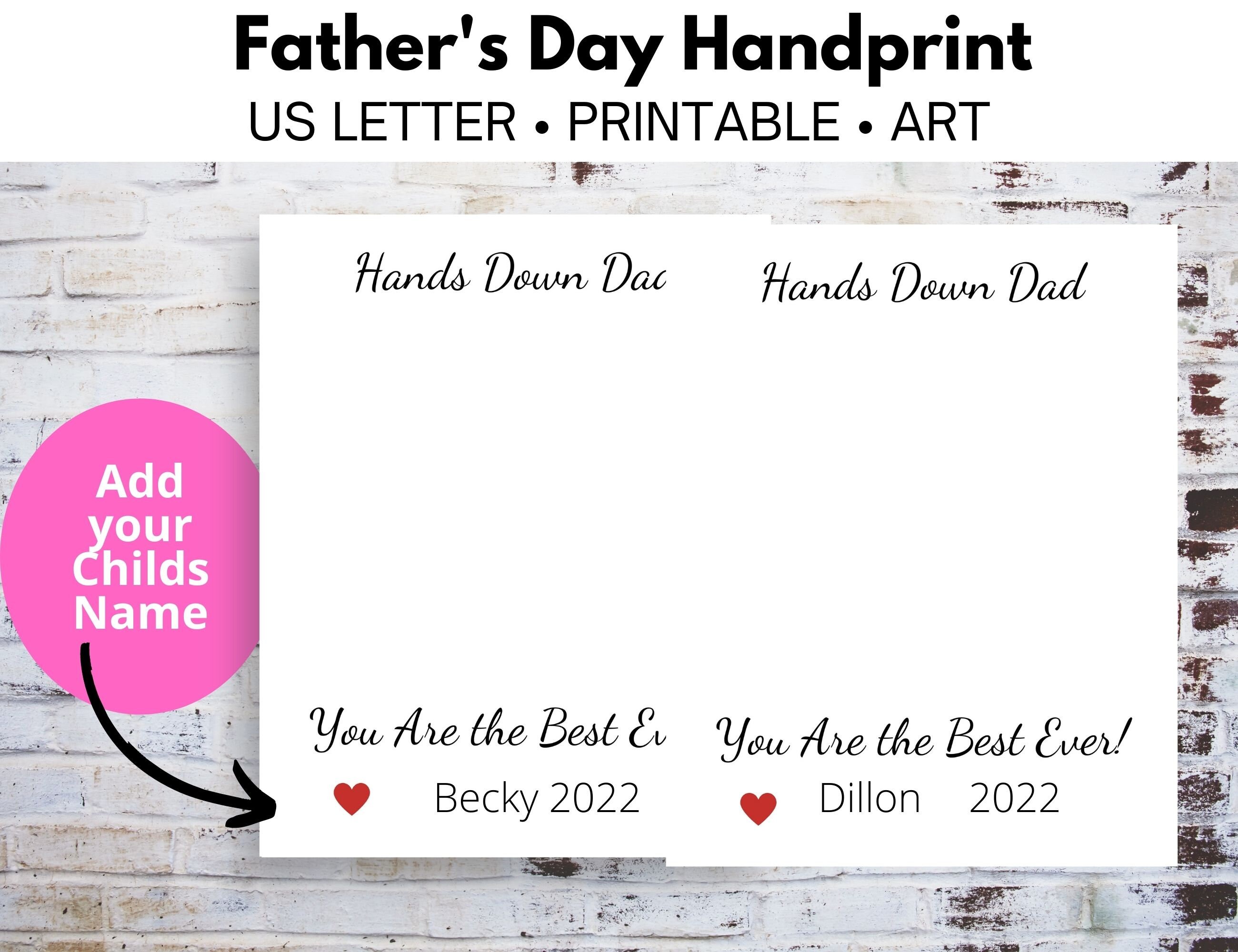 Father's Day Handprint Printable, Kids Craft, Father's Day Memories ...