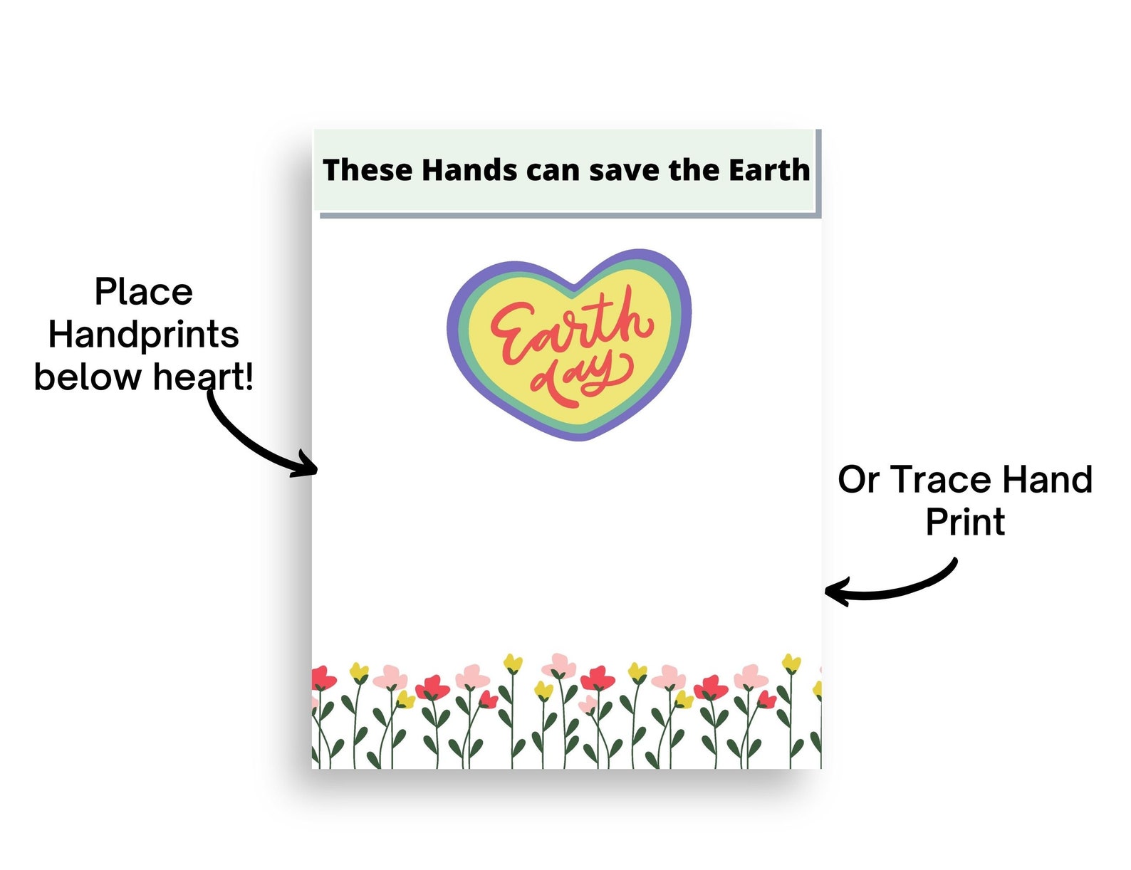 Earth Day Handprint Craft, Handprint Kids Activity, Handprint Keepsake ...