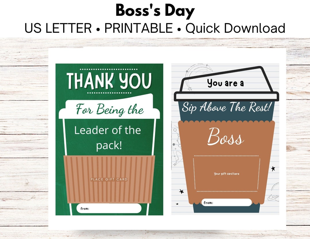 Boss's Day Gift Card Printable - Etsy