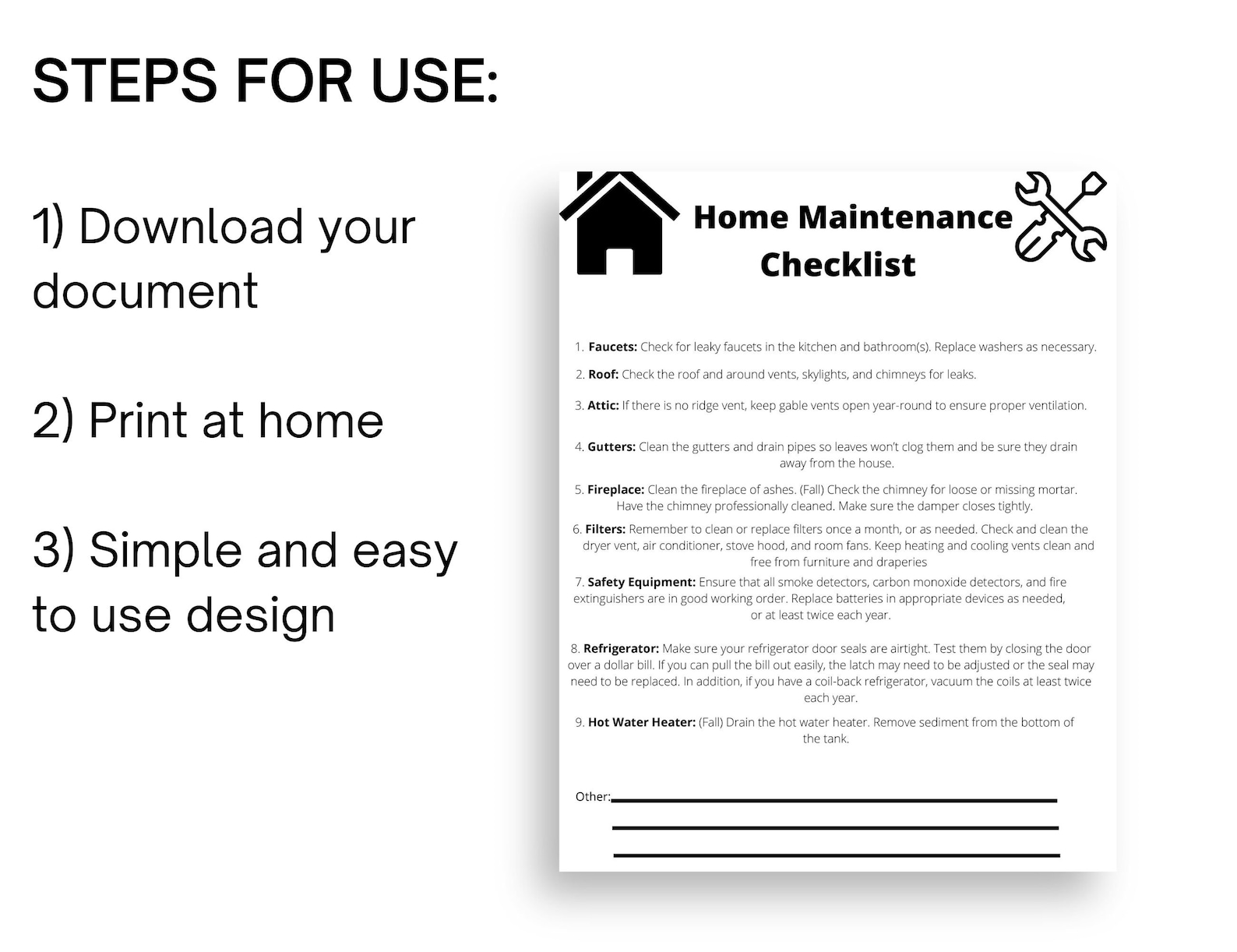 HOME MAINTENANCE CHECKLIST, Home Management Binder, Home Management ...