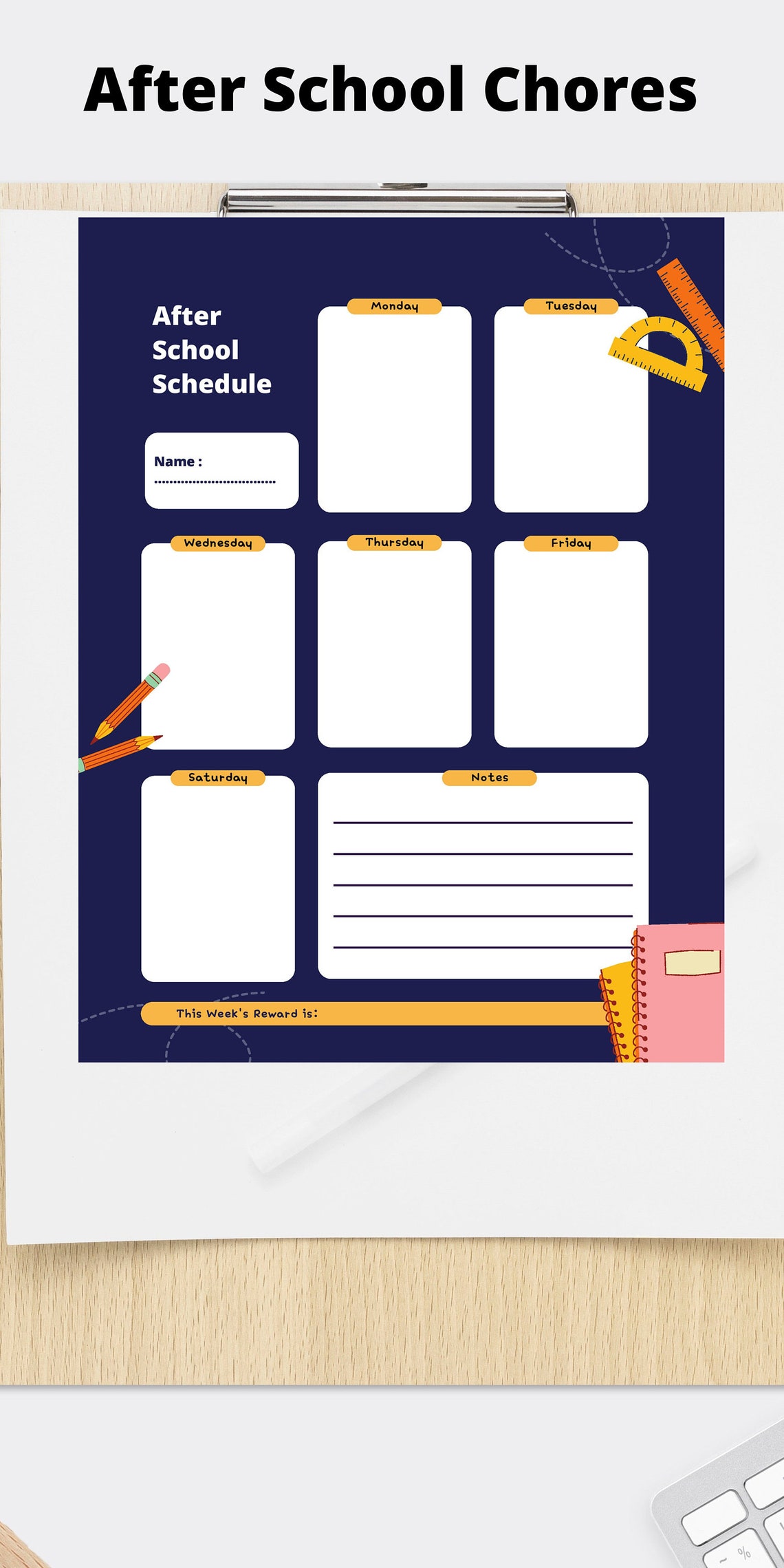 Daily Checklist for Kids, Chore Chart for Kids, Before School After ...