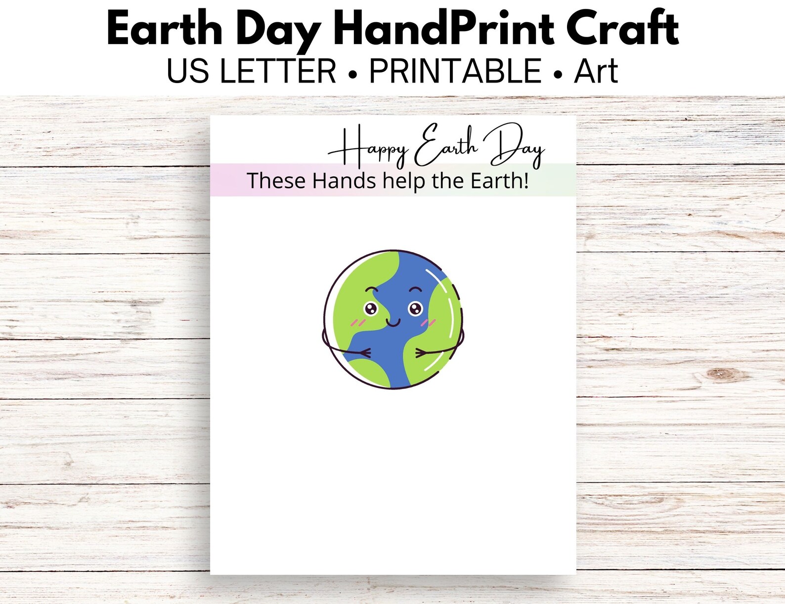 Earth Day Handprint Craft, Handprint Kids Activity, Handprint Keepsake ...